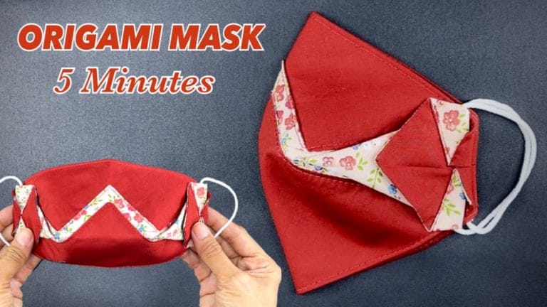 5 Minutes ORIGAMI MASK How to Make a Face Mask Easy Sewing Mask ...